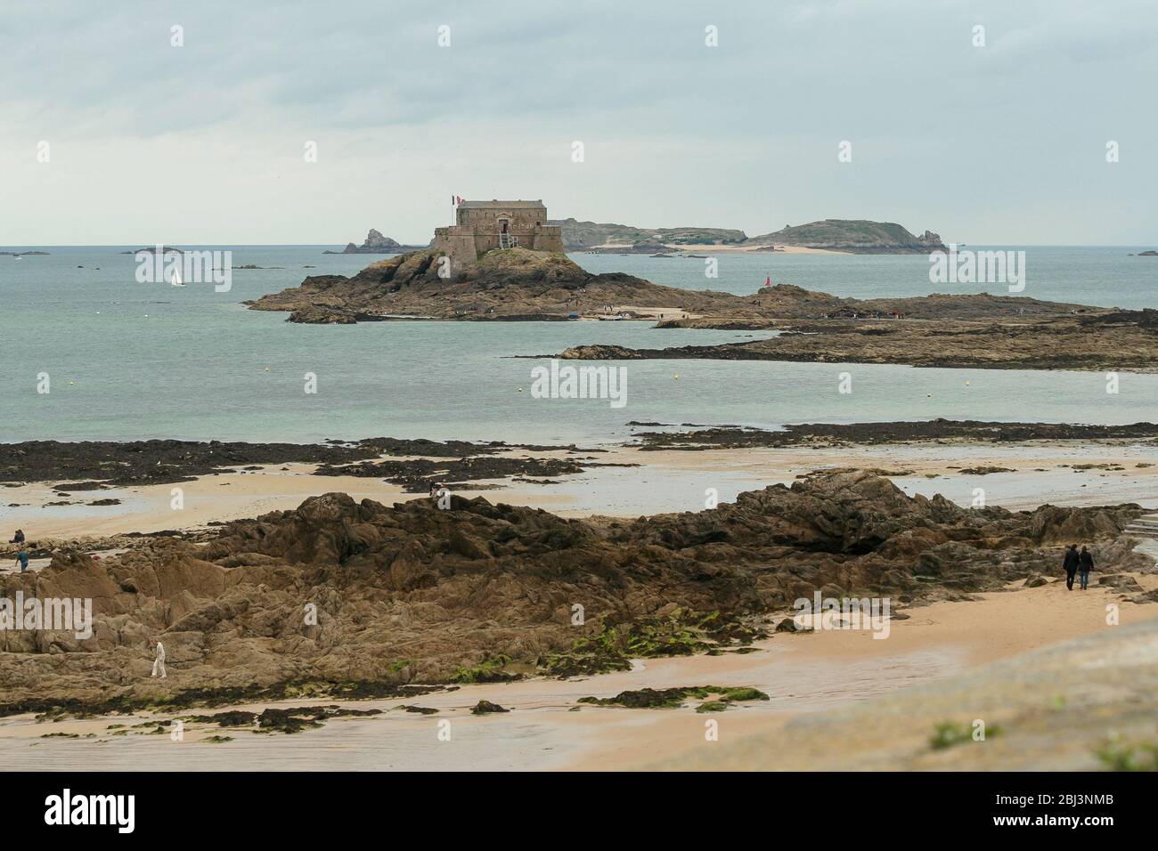 Normandy, France, August, 2008, Old fort in the sea Stock Photo - Alamy