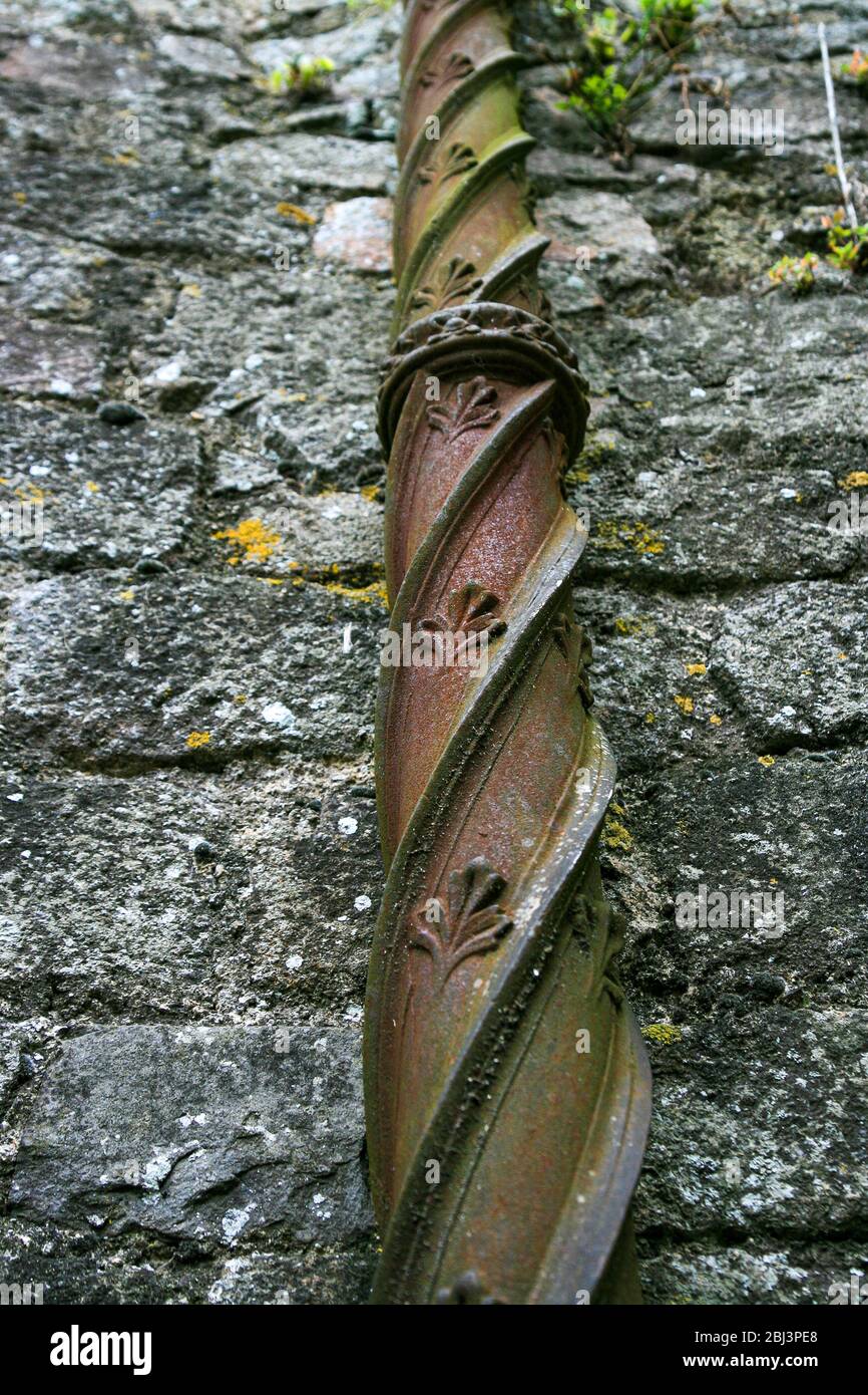 Old rustic metal rainwater pipe Stock Photo - Alamy