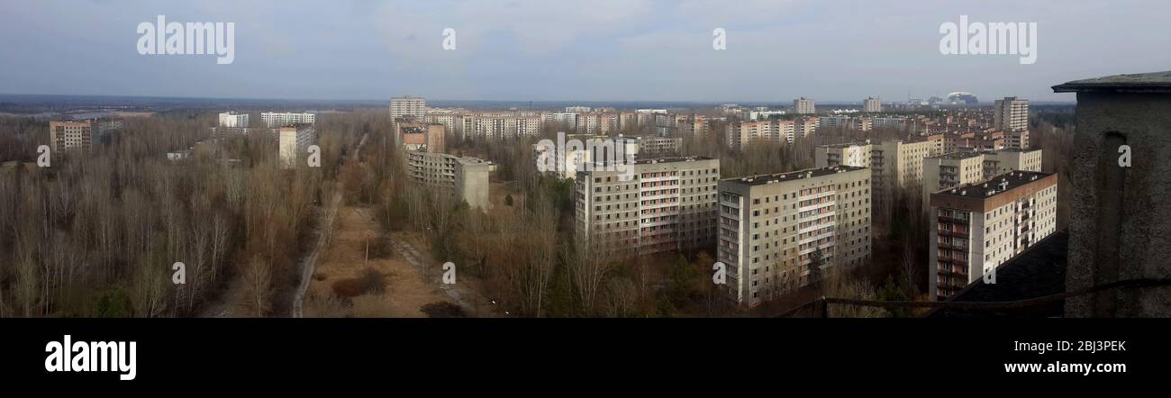 Pripyat city center from a height Stock Photo - Alamy