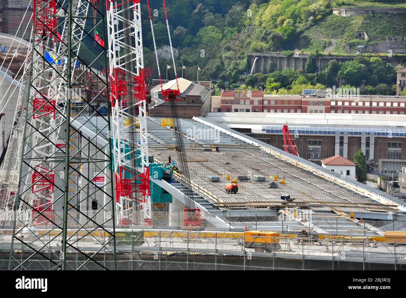latest reconstruction work on the new highway bridge (ex morandi) which ...