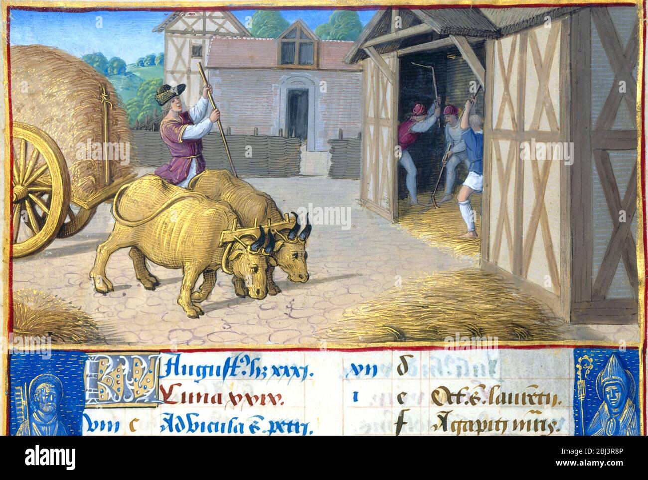 Vintage Medieval historical lifestyle artwork depicting everyday life ...