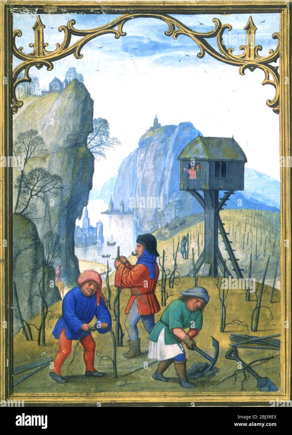 Vintage Medieval historical lifestyle artwork depicting everyday life ...