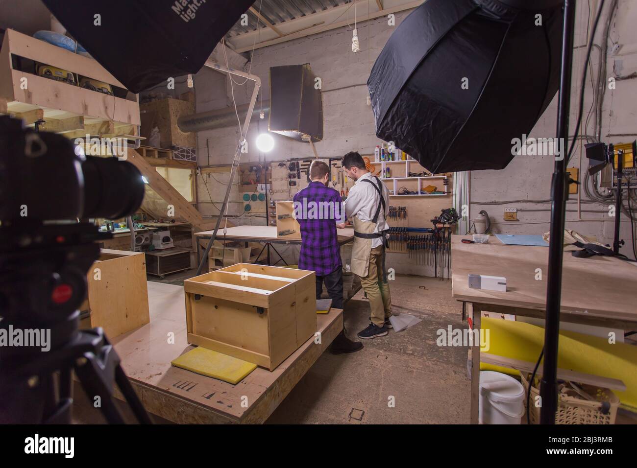 Creation of advertising content for social networks. Photographer on a ...