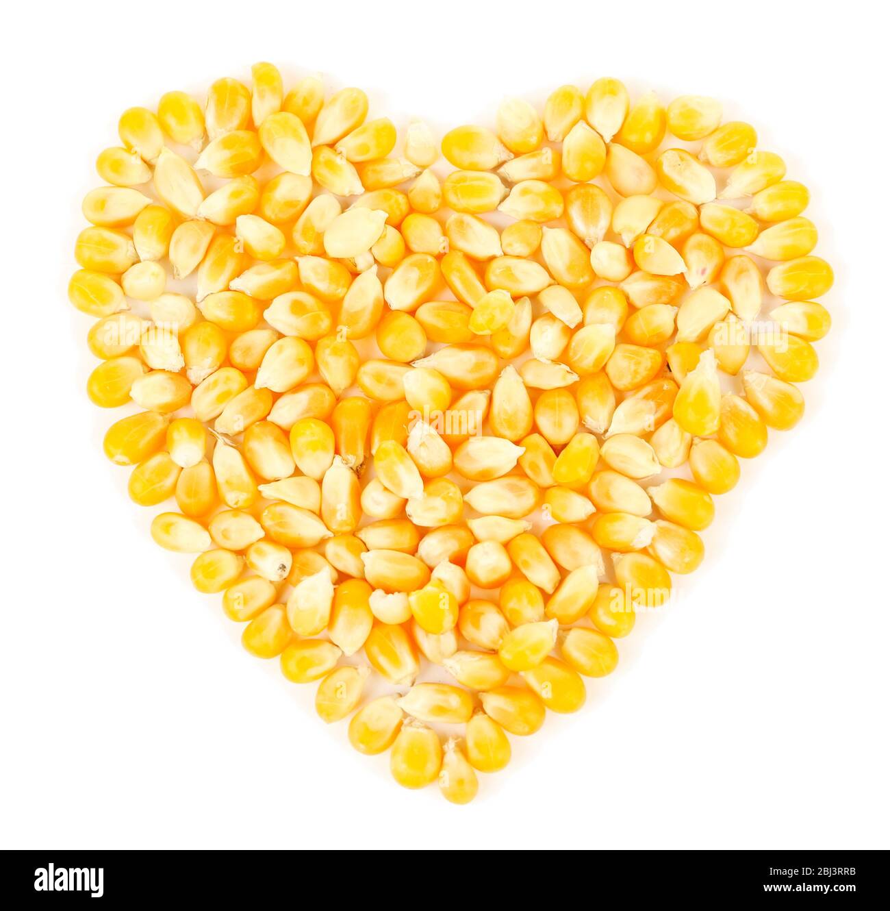 Heart shaped corn beans isolated on white Stock Photo - Alamy