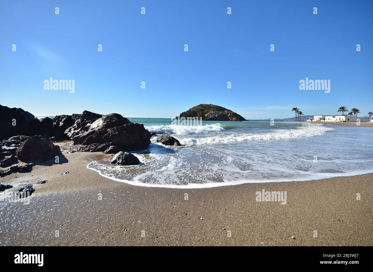 Playa de Nares, Costa de Mazarrón. A beach along the Mazarrón coastline ...