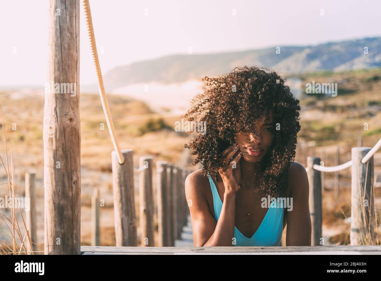 Woman Young Bikini Bridge Sea High Resolution Stock Photography and ...