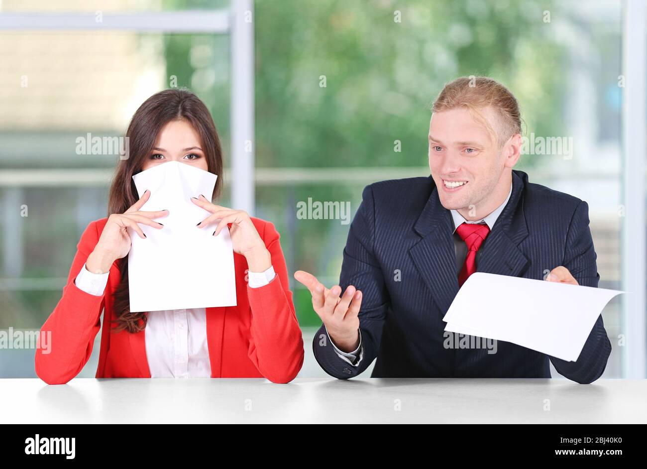 TV anchor training for telling news Stock Photo - Alamy