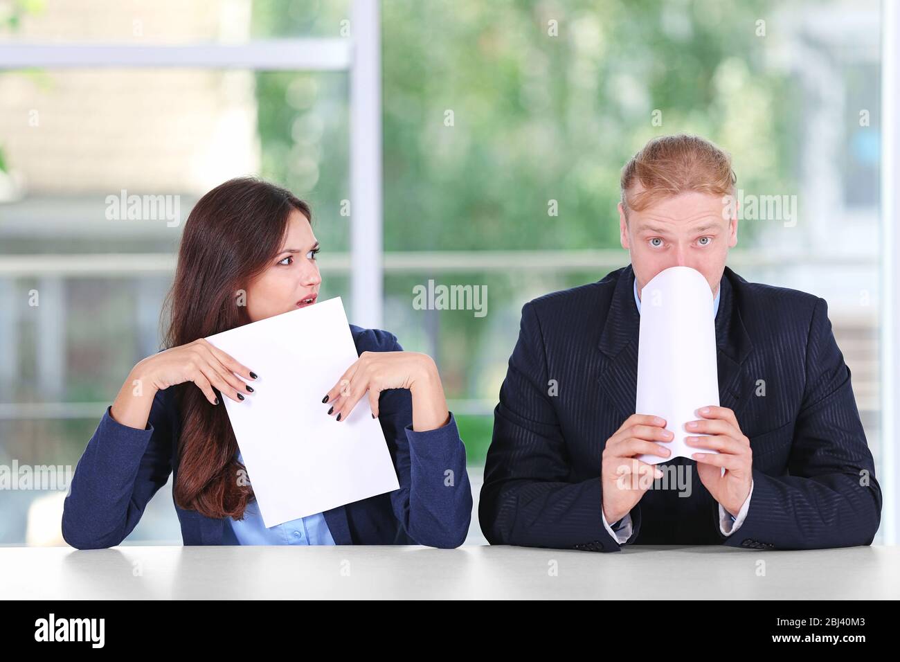 TV anchor training for telling news Stock Photo - Alamy