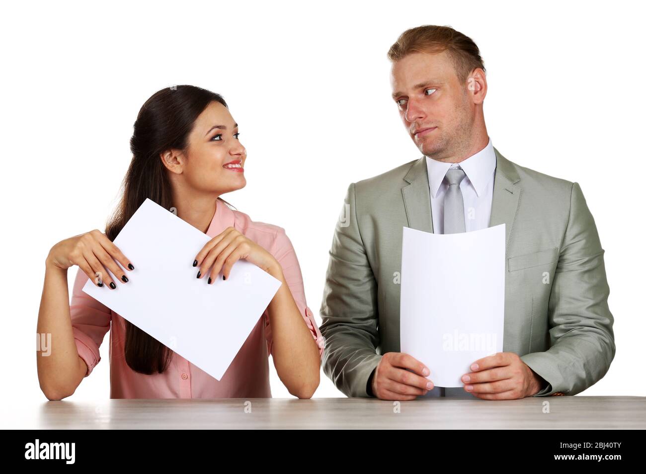 TV anchors training for telling news Stock Photo - Alamy