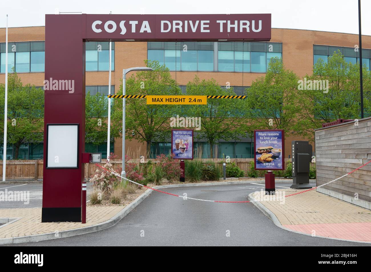 Slough, Berkshire, UK. 27th April, 2020. Costa Coffee has reopened four ...