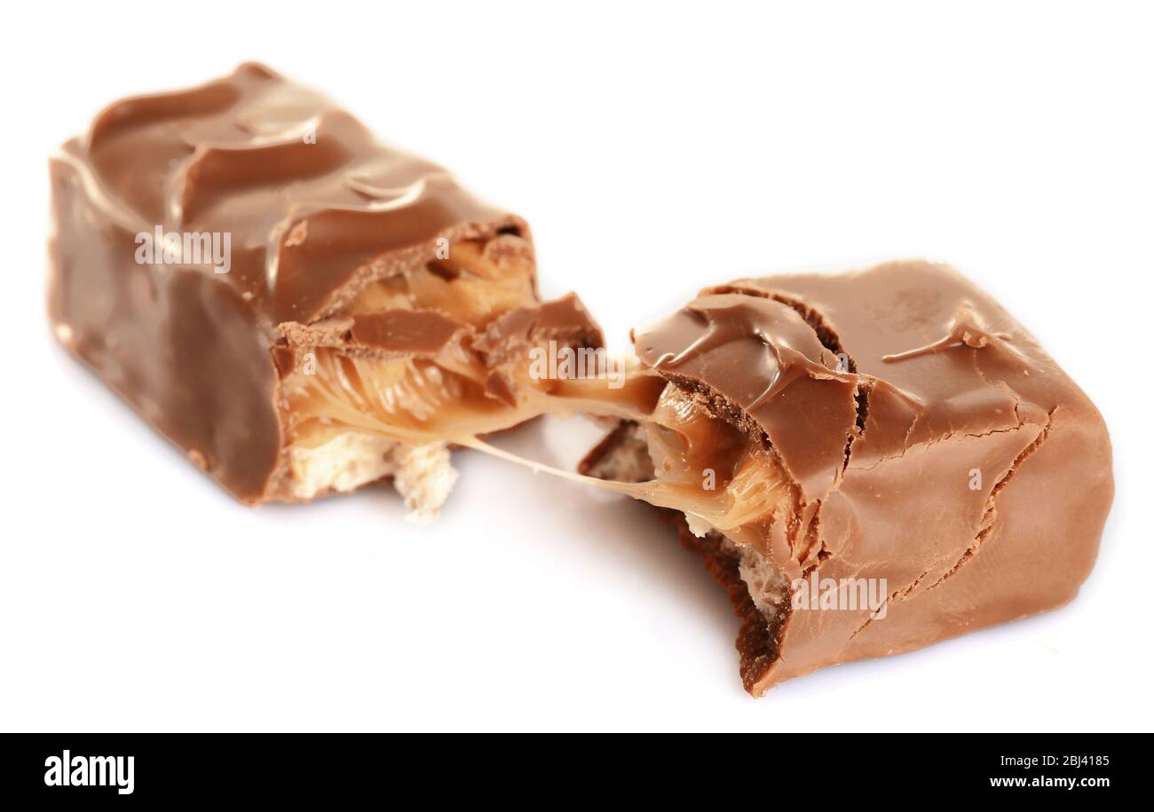 Tasty broken chocolate bars isolated on white background Stock Photo ...