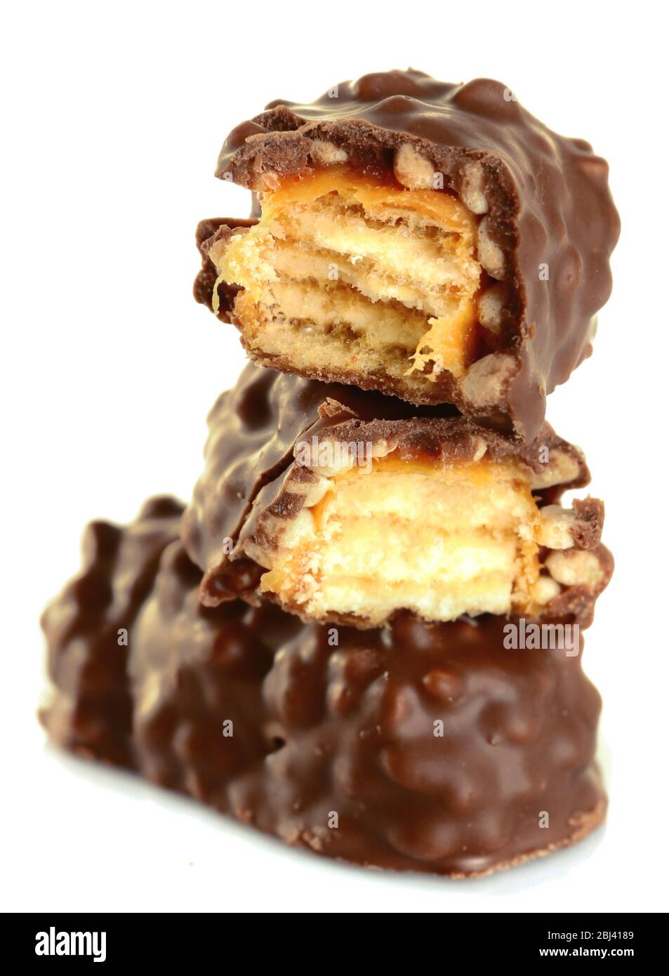 Tasty broken chocolate bars isolated on white background Stock Photo ...