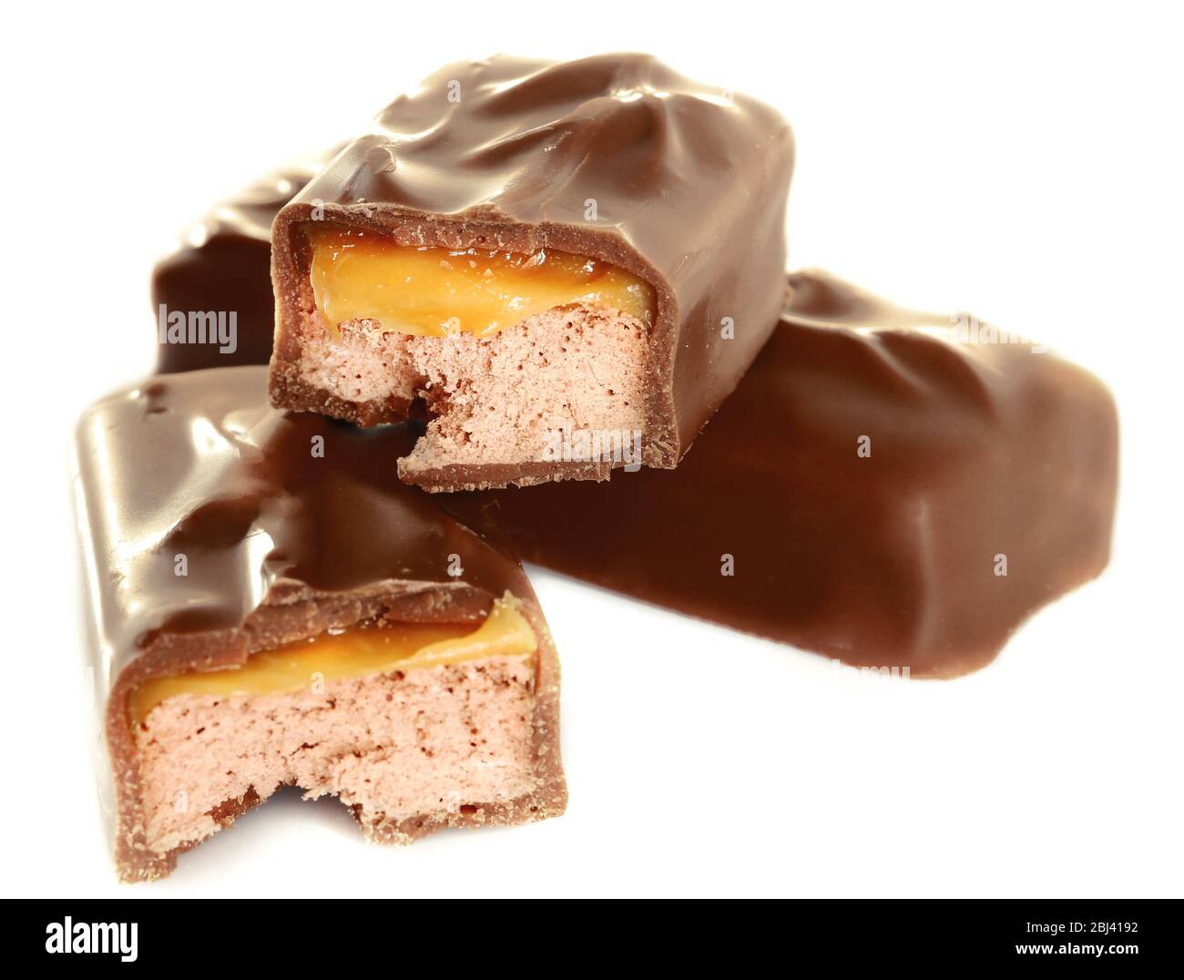 Tasty broken chocolate bars isolated on white background Stock Photo ...