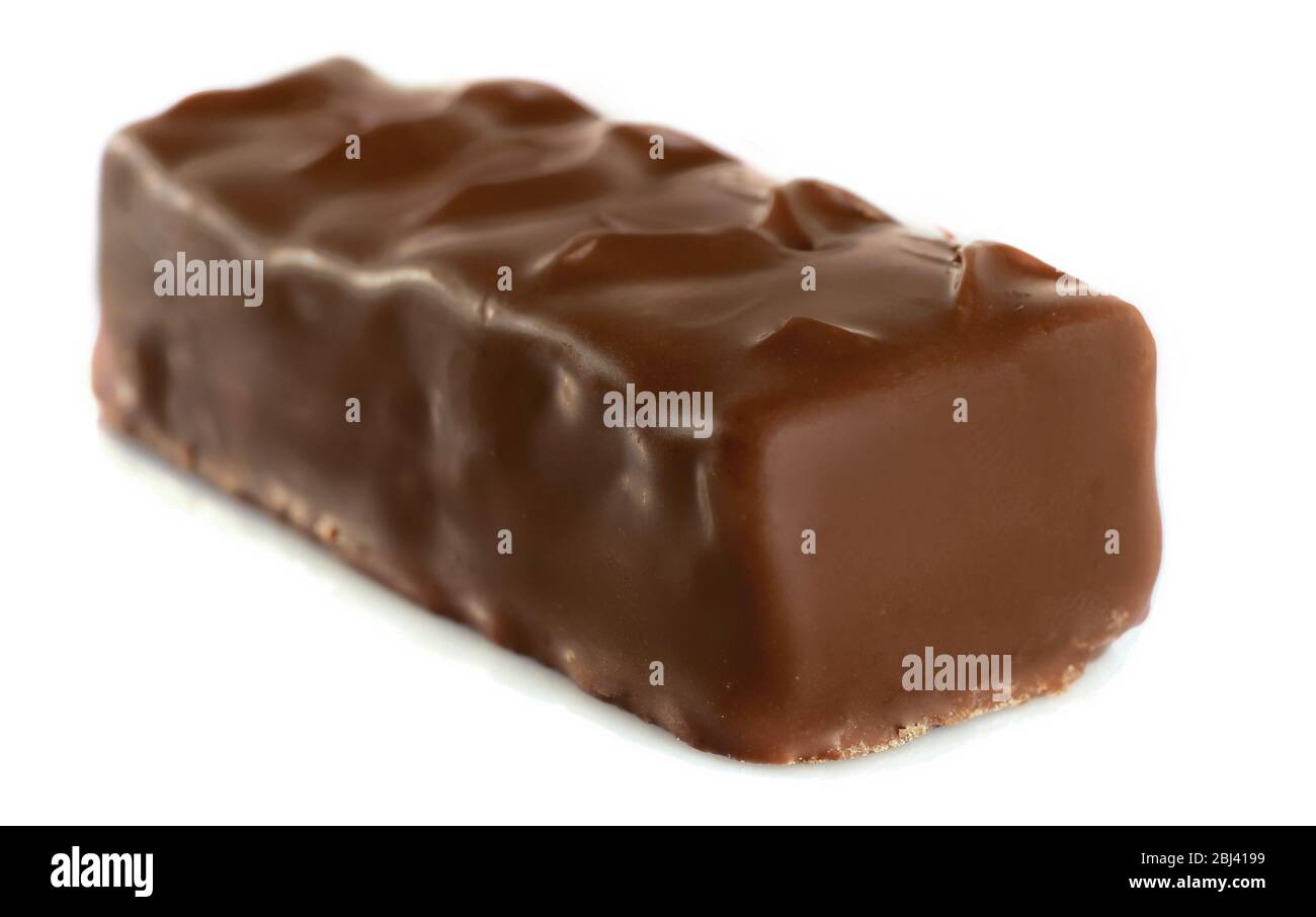 Tasty chocolate bar isolated on white background Stock Photo - Alamy