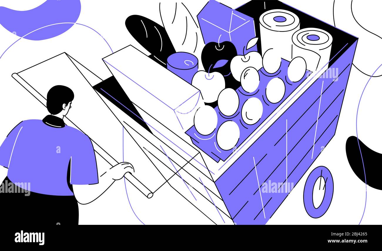 Stock up on goods - flat design style illustration Stock Vector Image ...