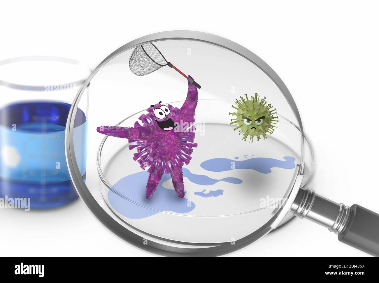 The antibody tries to catch the virus -3d -illustration Stock Photo - Alamy