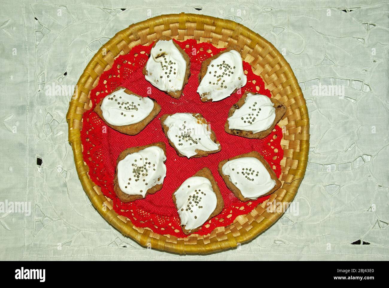 Papassine, typical Christmas biscuit of Sardinia Stock Photo - Alamy