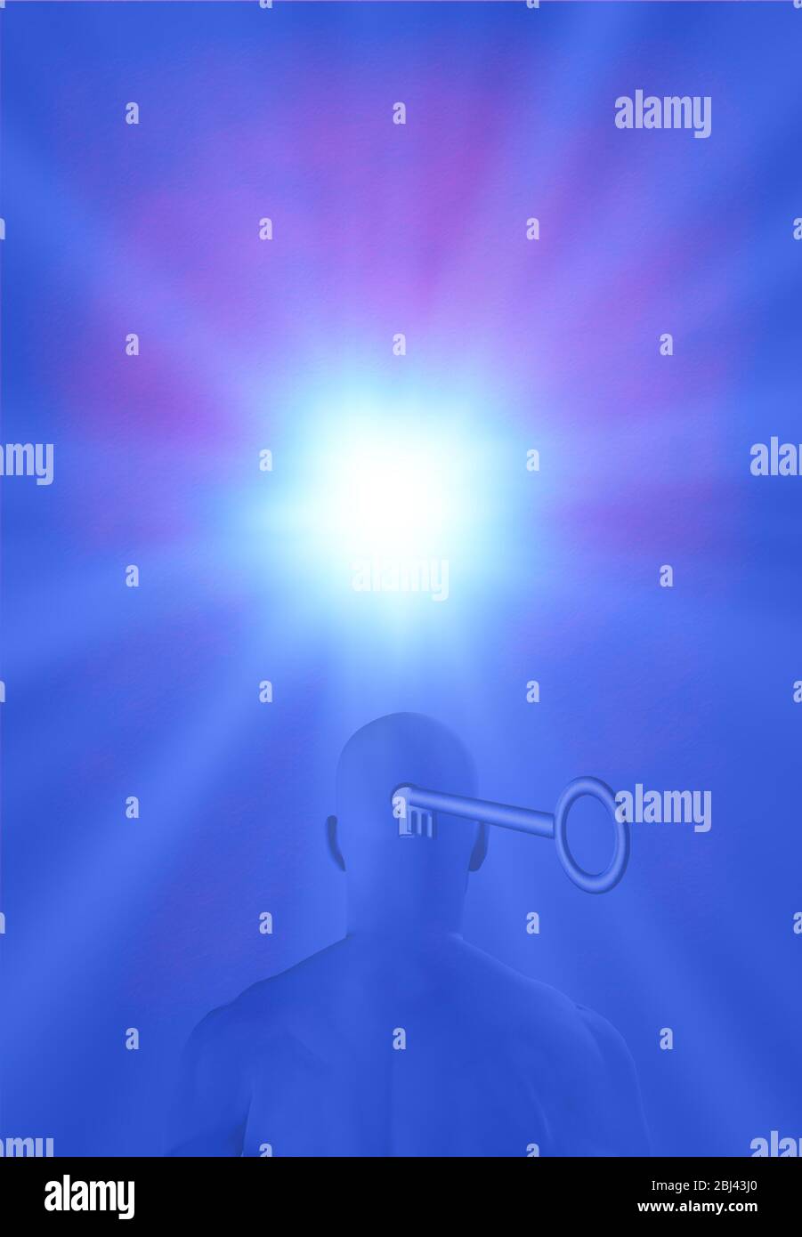 Mind to unlock with skeleton key Stock Photo - Alamy