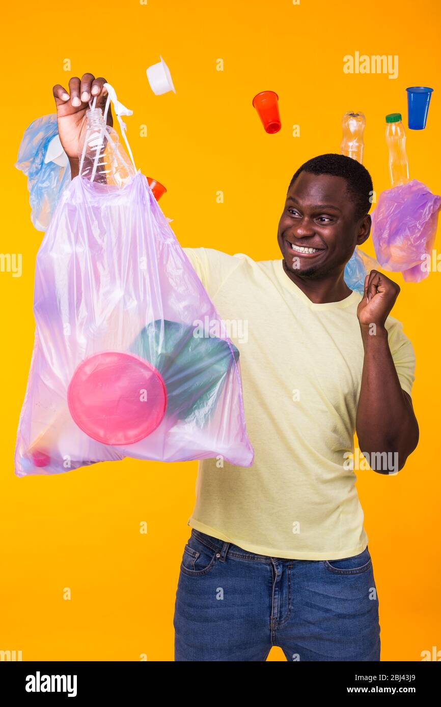 Problem of trash, plastic recycling, pollution and environmental ...