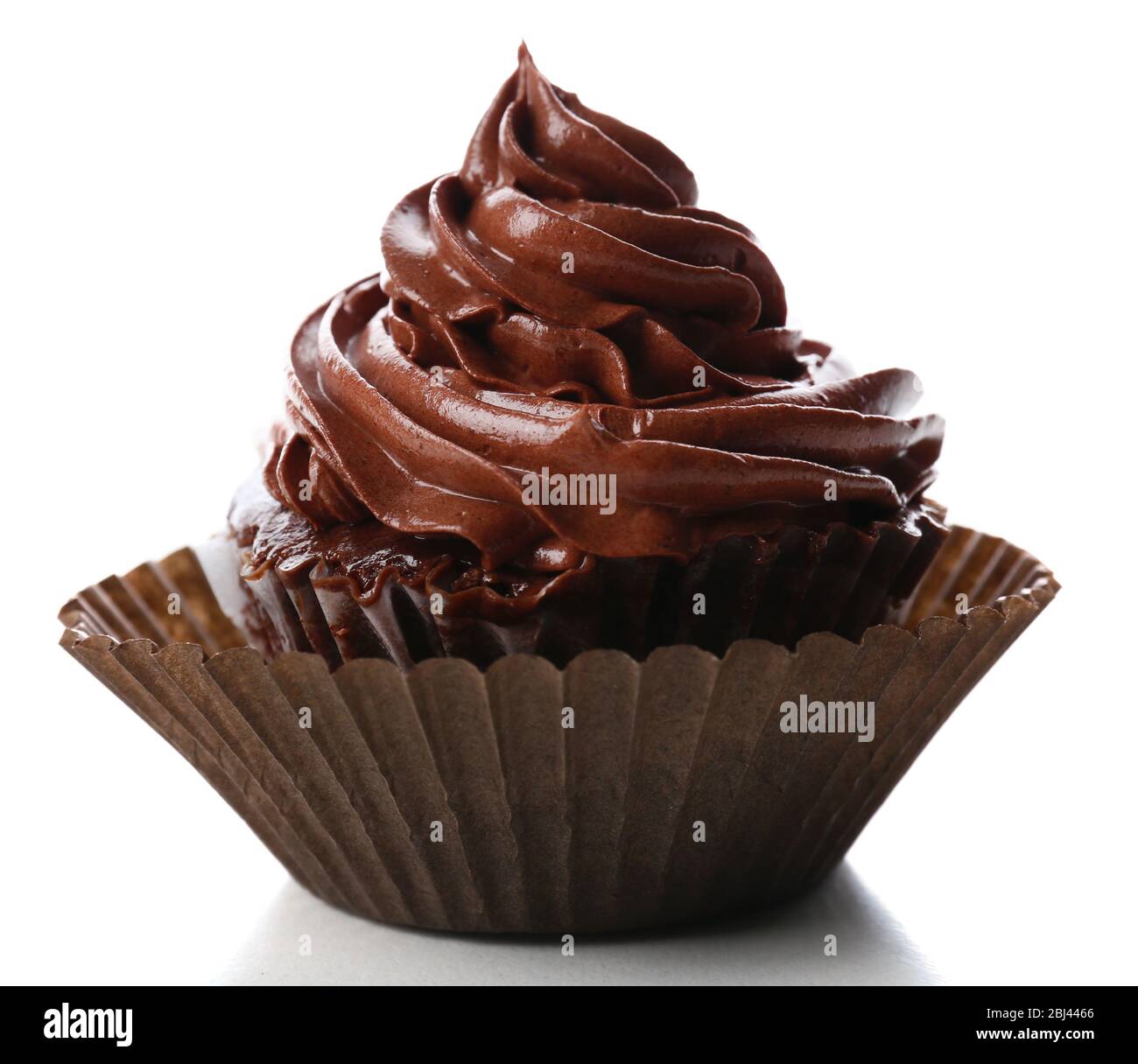 Chocolate cupcake isolated on white Stock Photo - Alamy