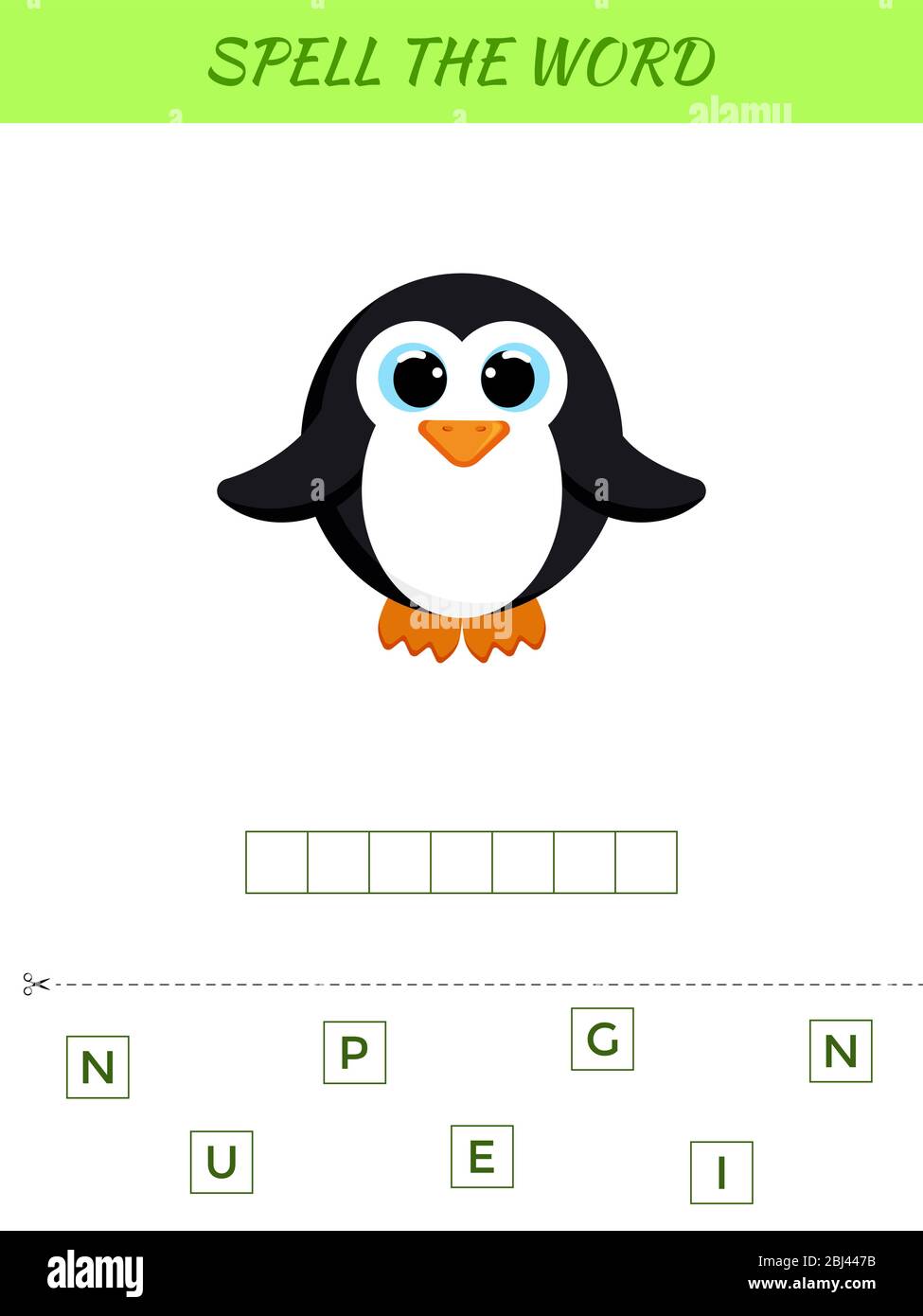 Spelling word scramble game template. Educational activity for ...