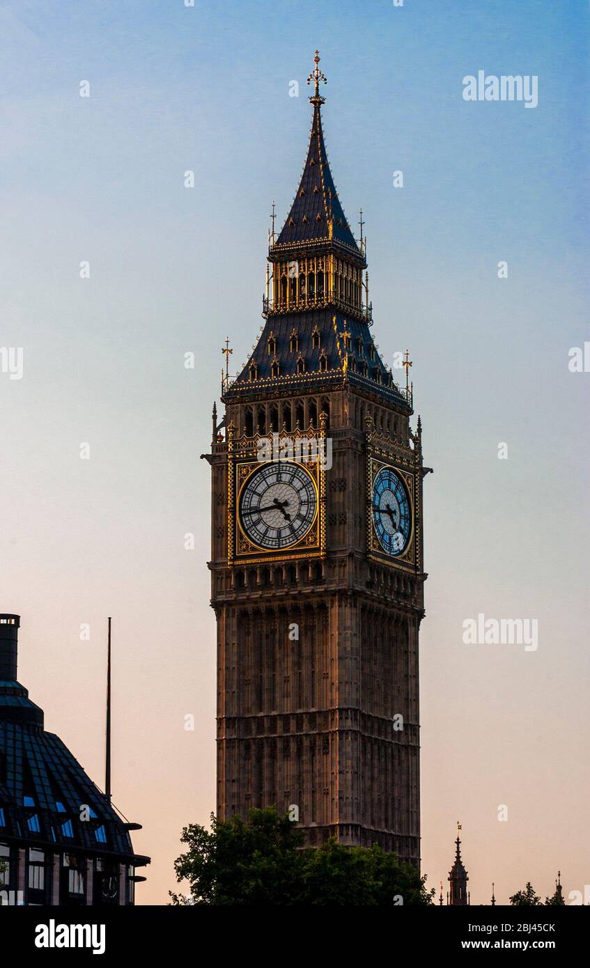 Big Ben clock faces on the Elizabeth Tower in London, England, UK Stock ...