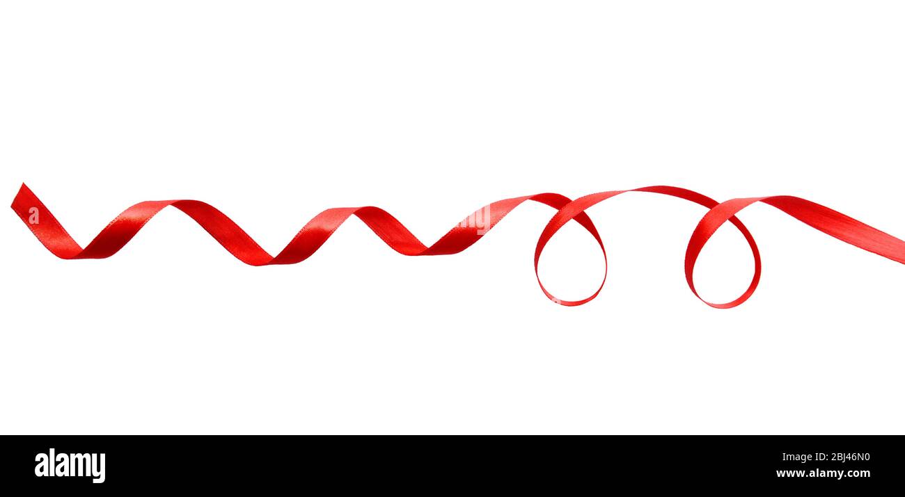 Red ribbon isolated on white Stock Photo - Alamy