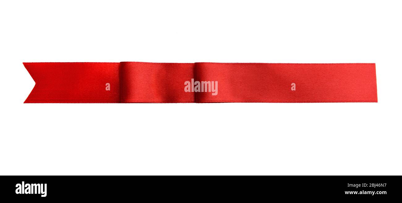 Red ribbon isolated on white Stock Photo - Alamy