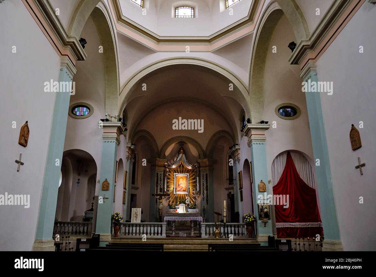 Church Santuario di Pancole. Solo Backpacker Trekking on the Via ...