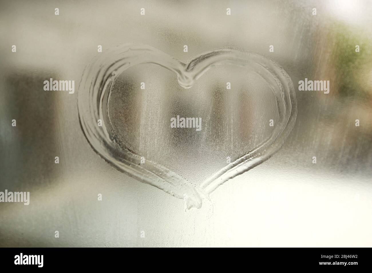 Heart drawn on the fogged glass window Stock Photo - Alamy