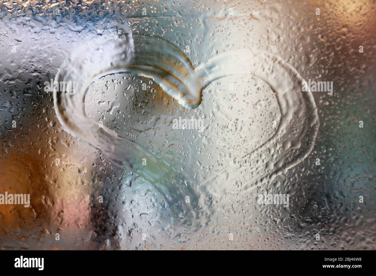 Heart drawn on the fogged glass window Stock Photo - Alamy