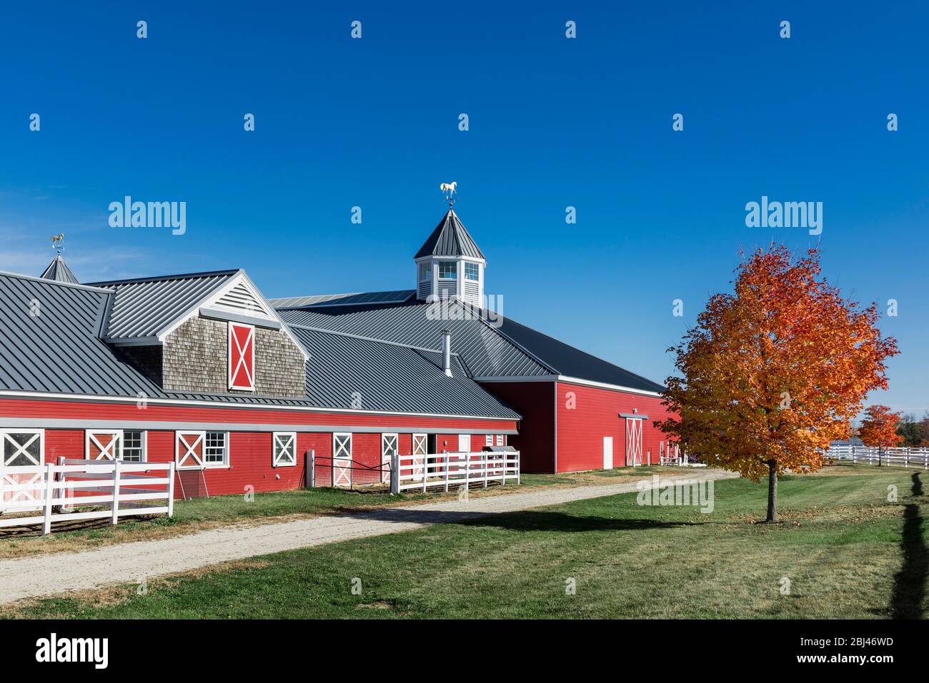 Pineland Farms Equestrian Center barn in Maine Stock Photo - Alamy
