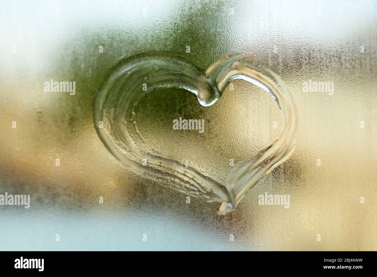 Heart drawn on the fogged glass window Stock Photo - Alamy