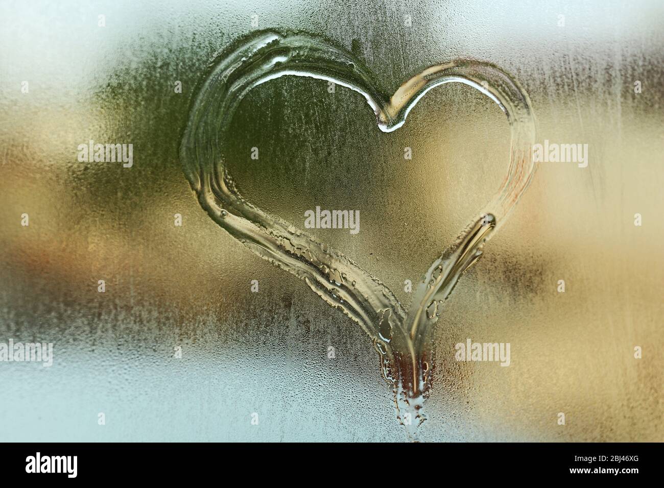 Heart drawn on the fogged glass window Stock Photo - Alamy
