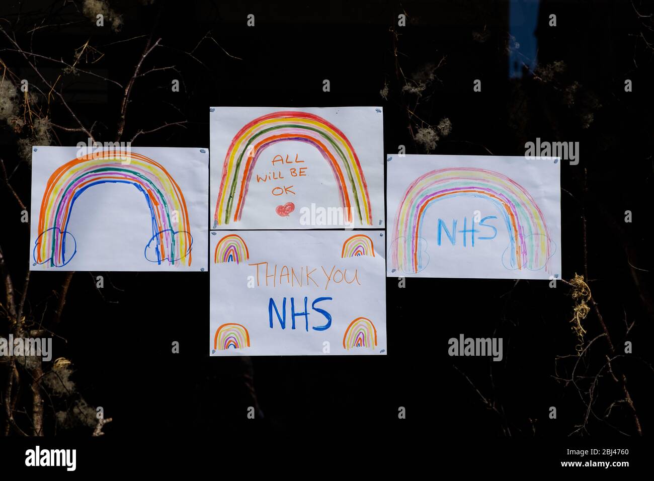 Sign supporting NHS workers Stock Photo - Alamy