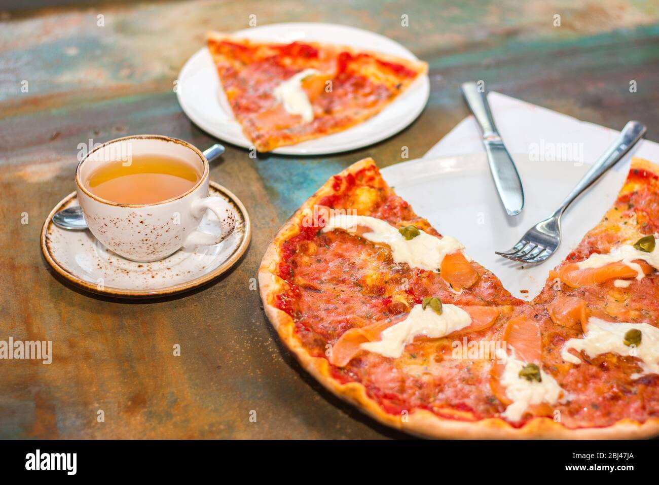 Red fish pizza store