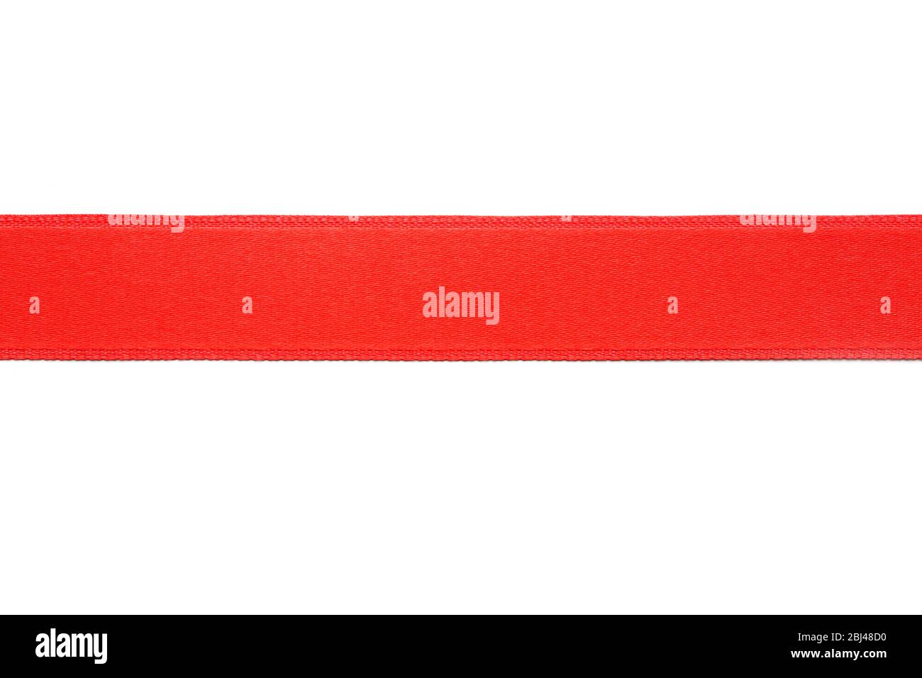 one red horizontal ribbon, isolated on white Stock Photo - Alamy