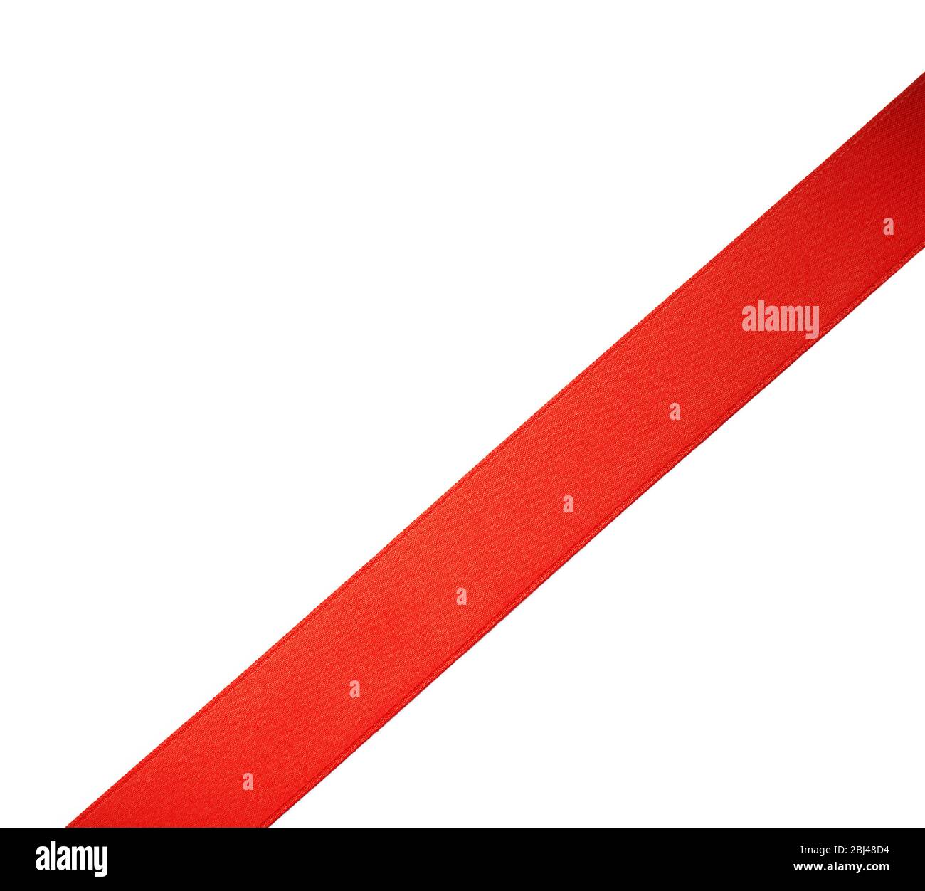 one red diagonal ribbon, isolated on white Stock Photo - Alamy