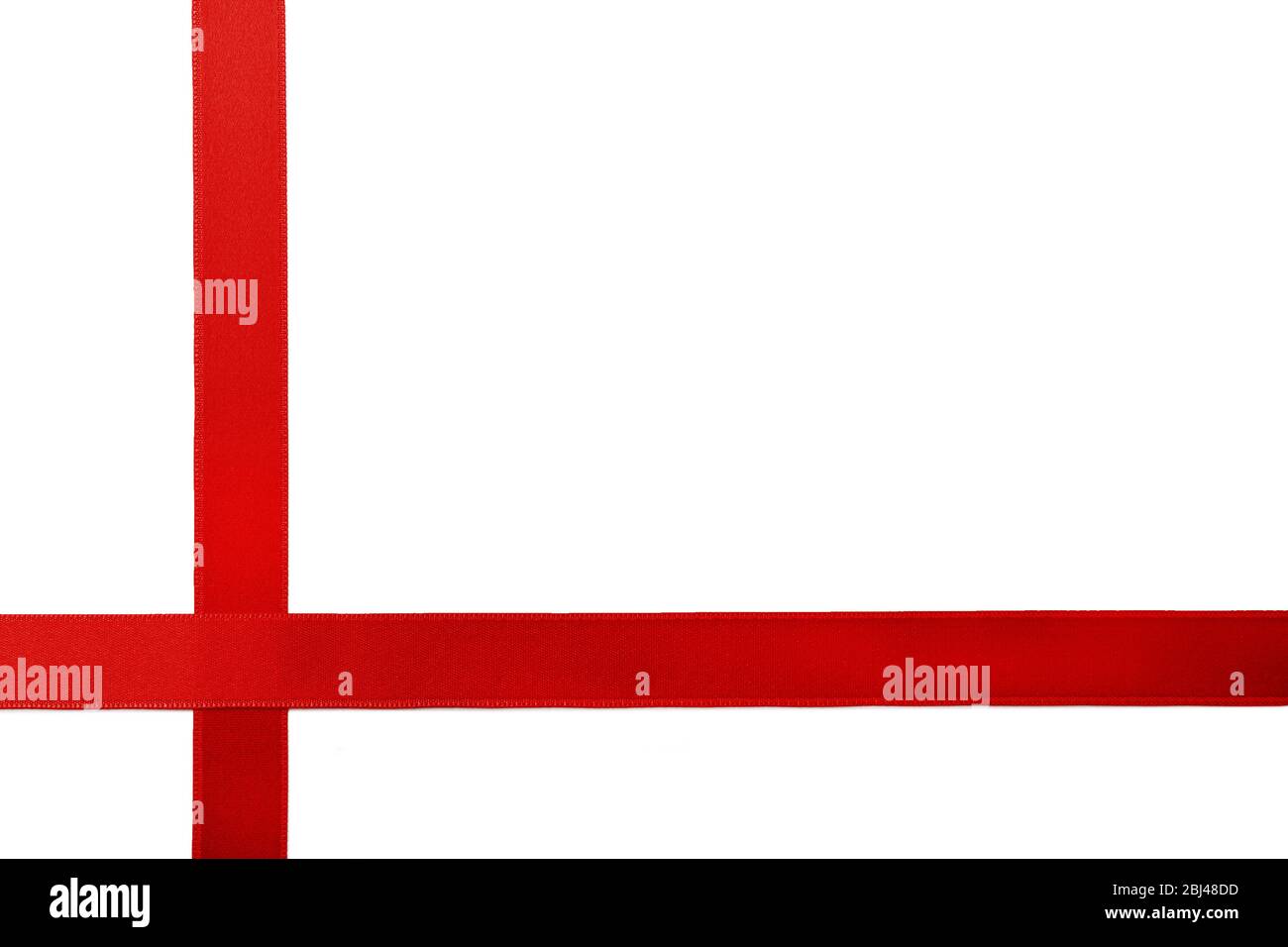 two red ribbons, isolated on white Stock Photo - Alamy