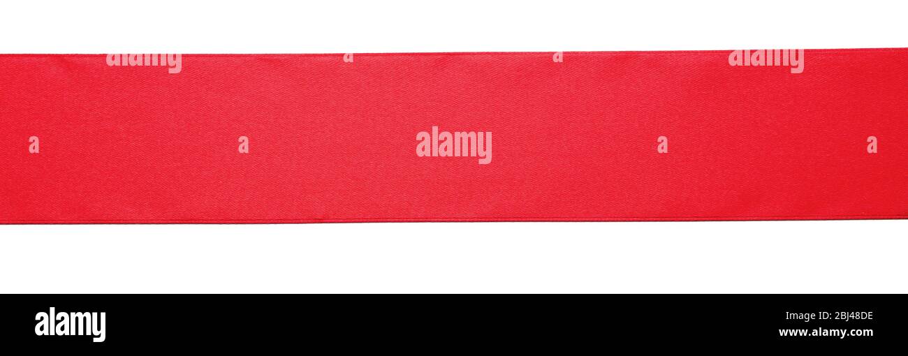 one red horizontal ribbon, isolated on white Stock Photo - Alamy