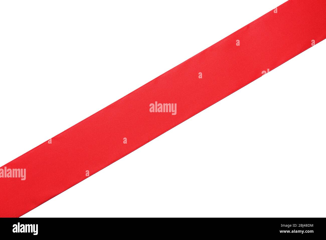 one red diagonal ribbon, isolated on white Stock Photo - Alamy