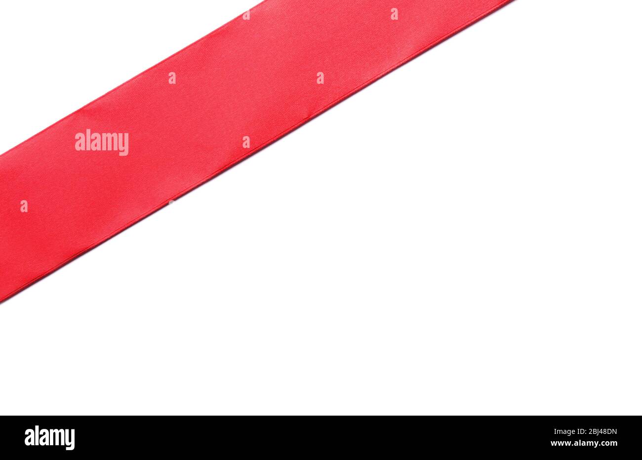 one red diagonal ribbon, isolated on white Stock Photo - Alamy
