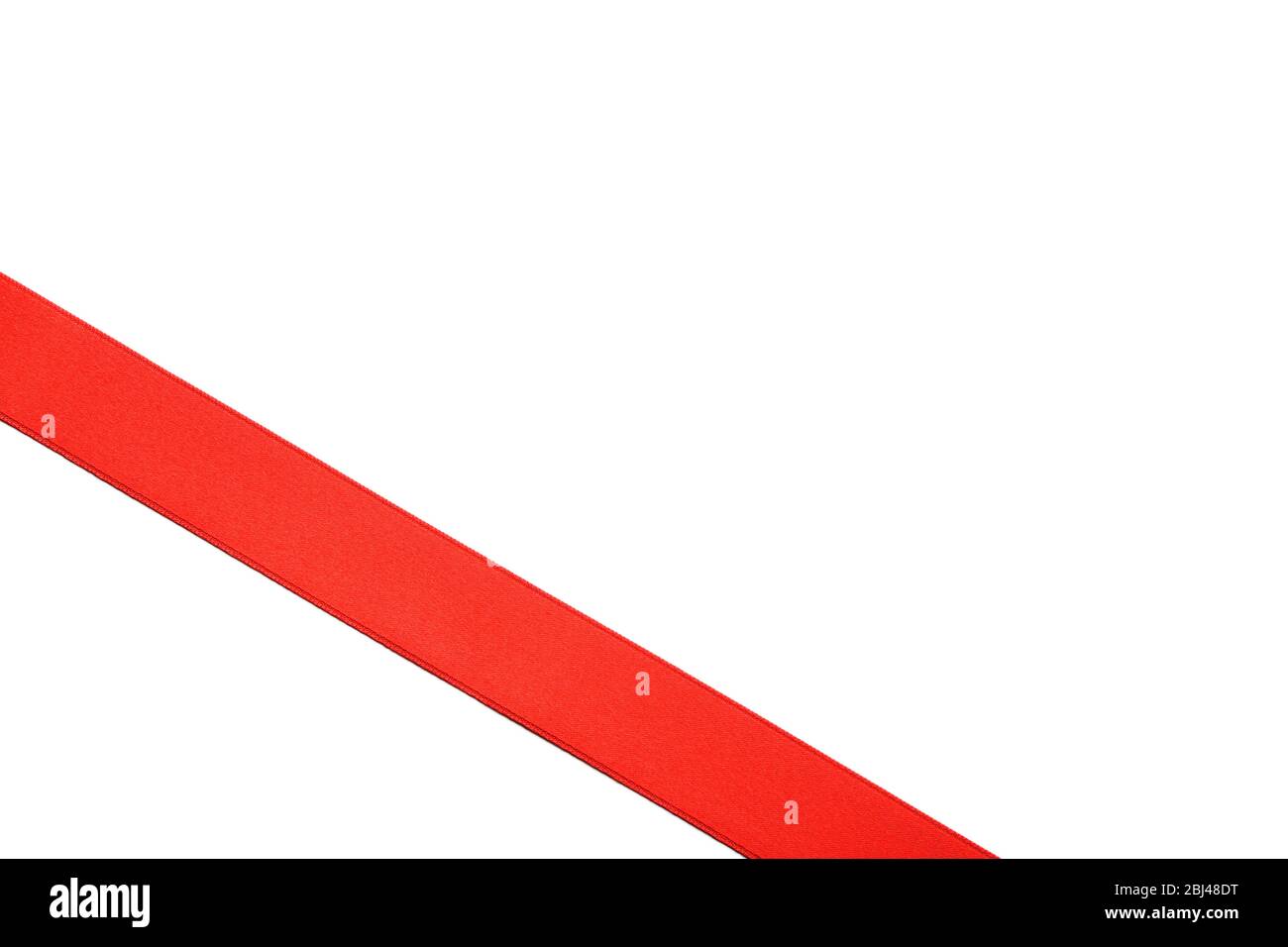 one red diagonal ribbon, isolated on white Stock Photo - Alamy