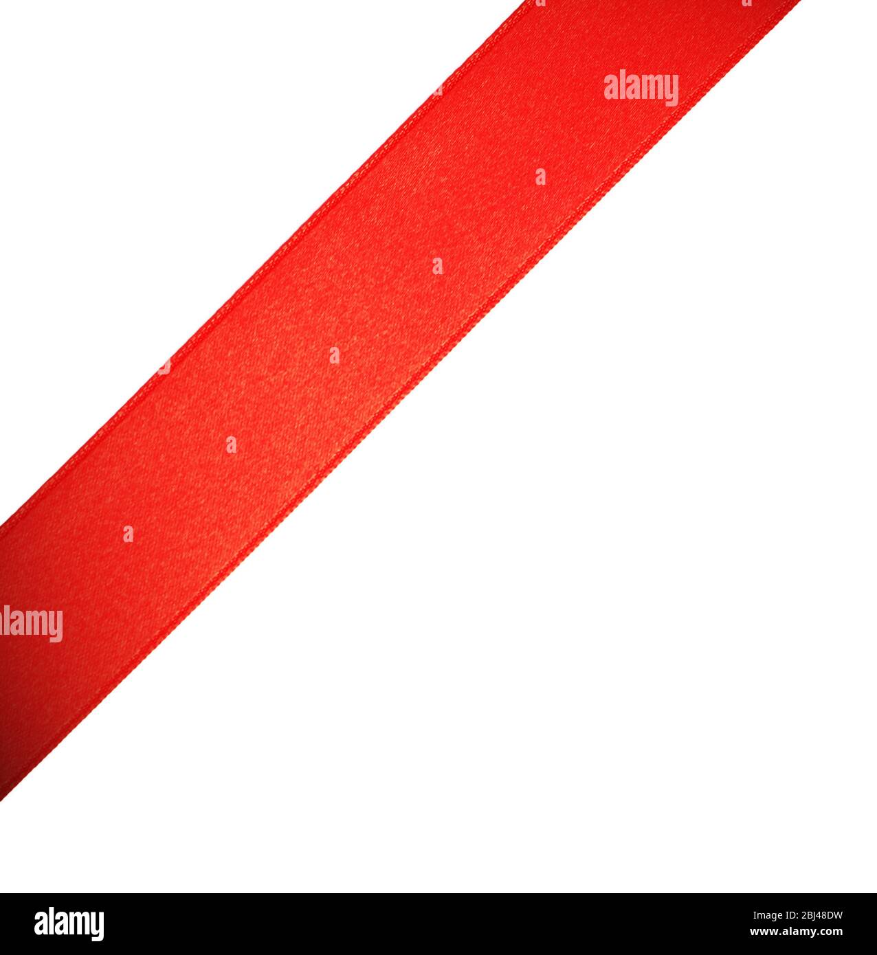 one red diagonal ribbon, isolated on white Stock Photo - Alamy