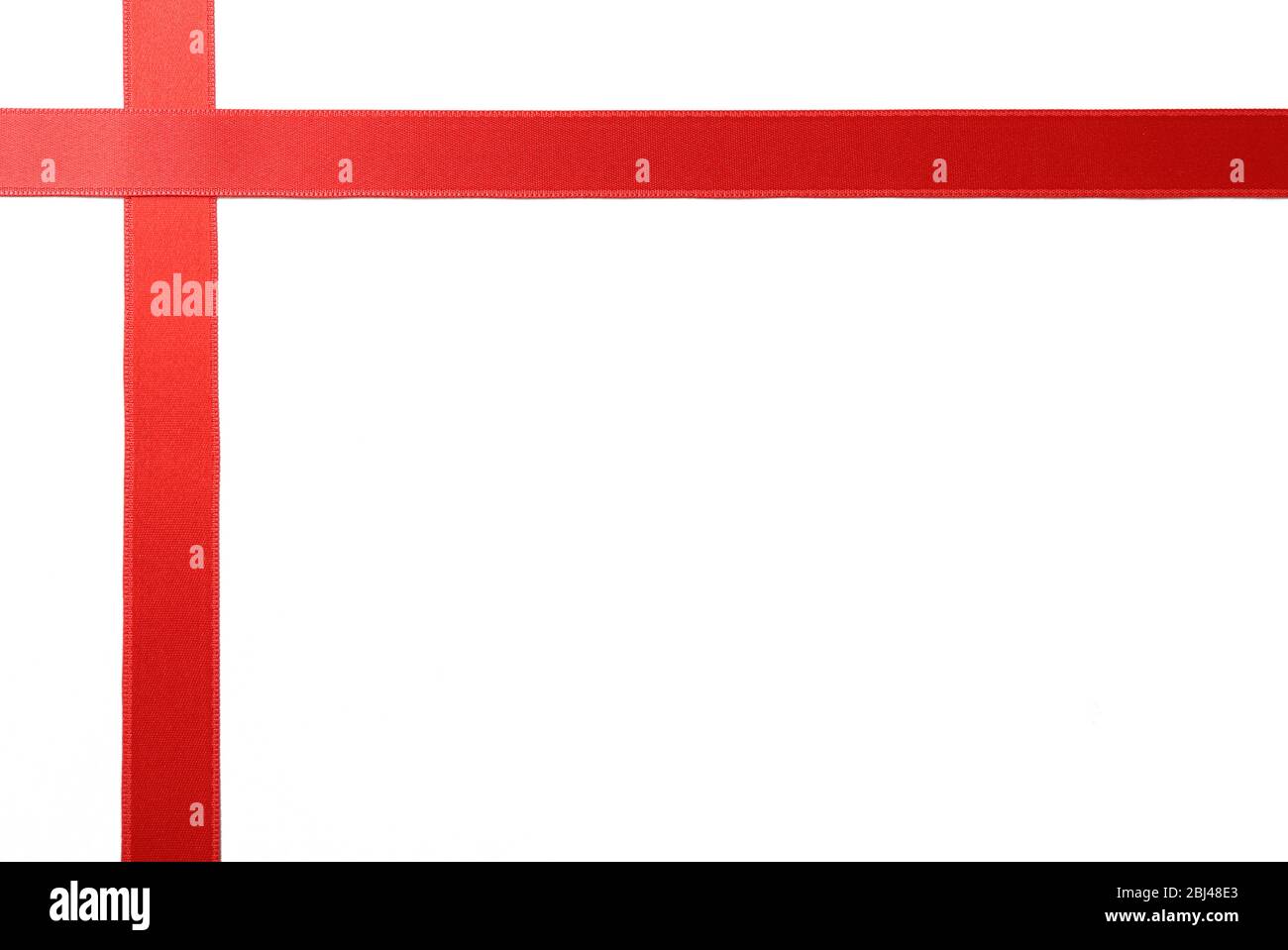 two red ribbons, isolated on white Stock Photo - Alamy