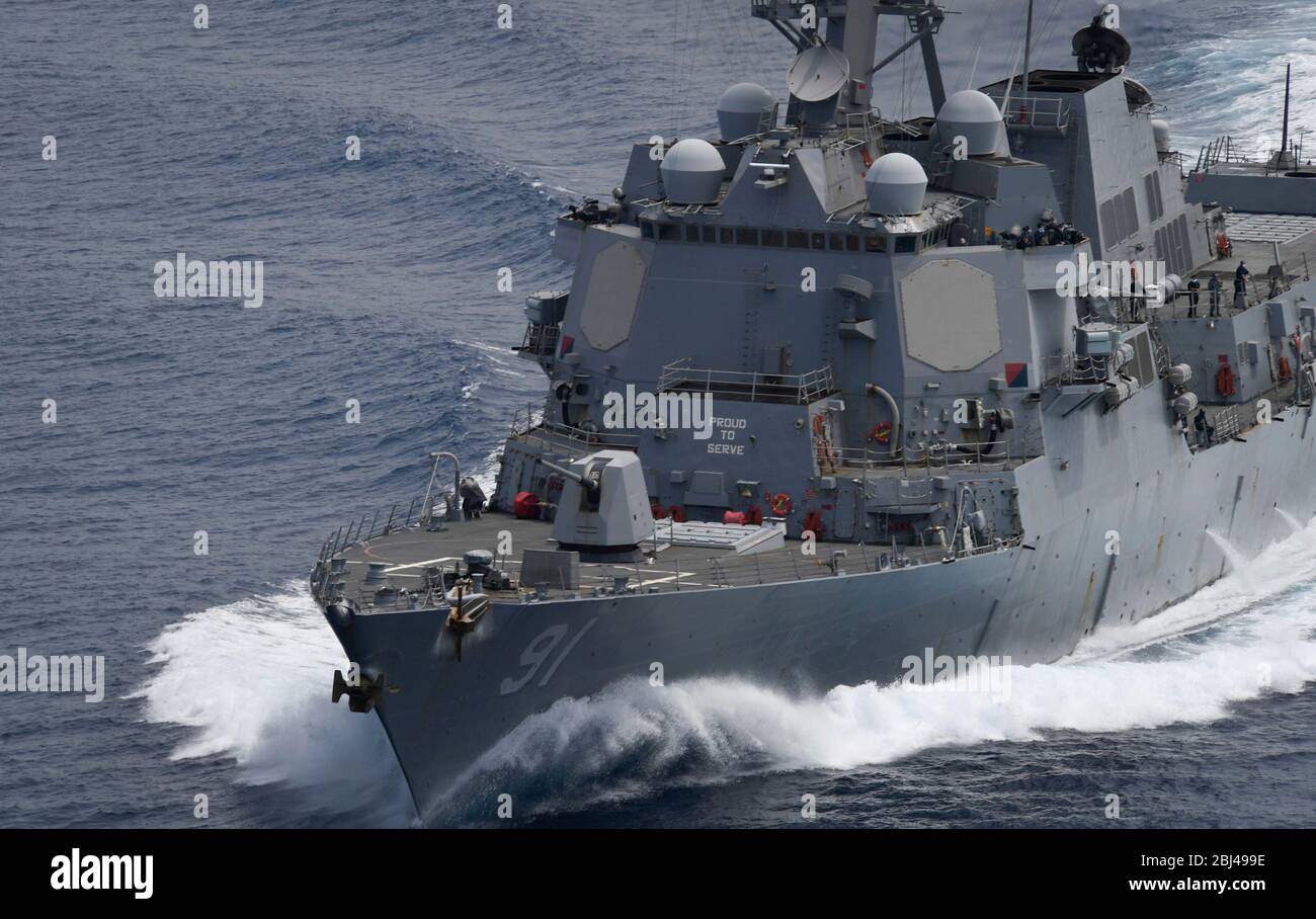 The U.S. Navy guided-missile destroyer USS Pinckney conducts Division ...