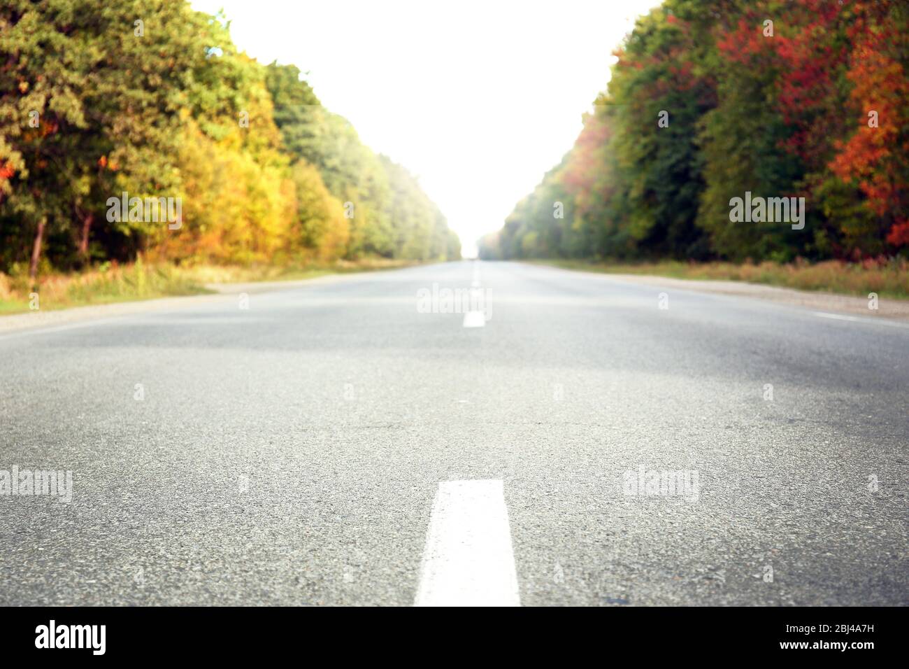 Empty curved road Stock Photo - Alamy