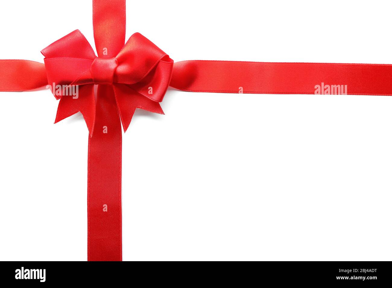 Two ribbons and bow, isolated on white Stock Photo - Alamy
