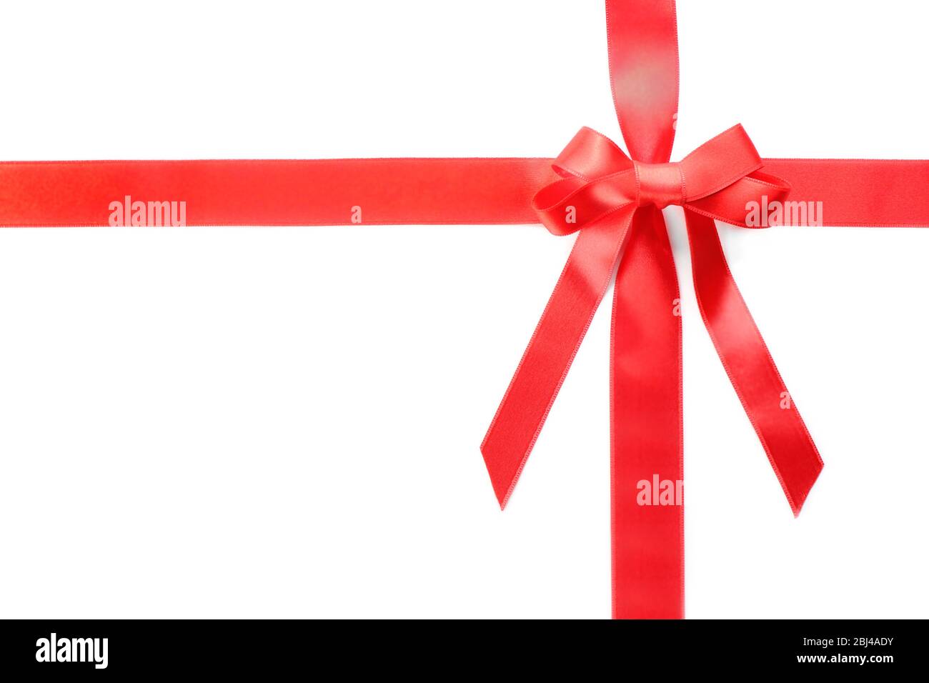 Two ribbons and bow, isolated on white Stock Photo - Alamy