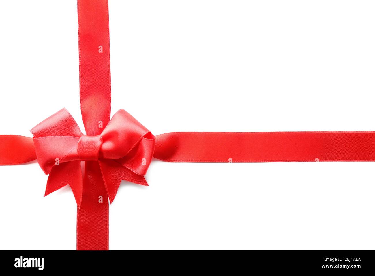 Two ribbons and bow, isolated on white Stock Photo - Alamy